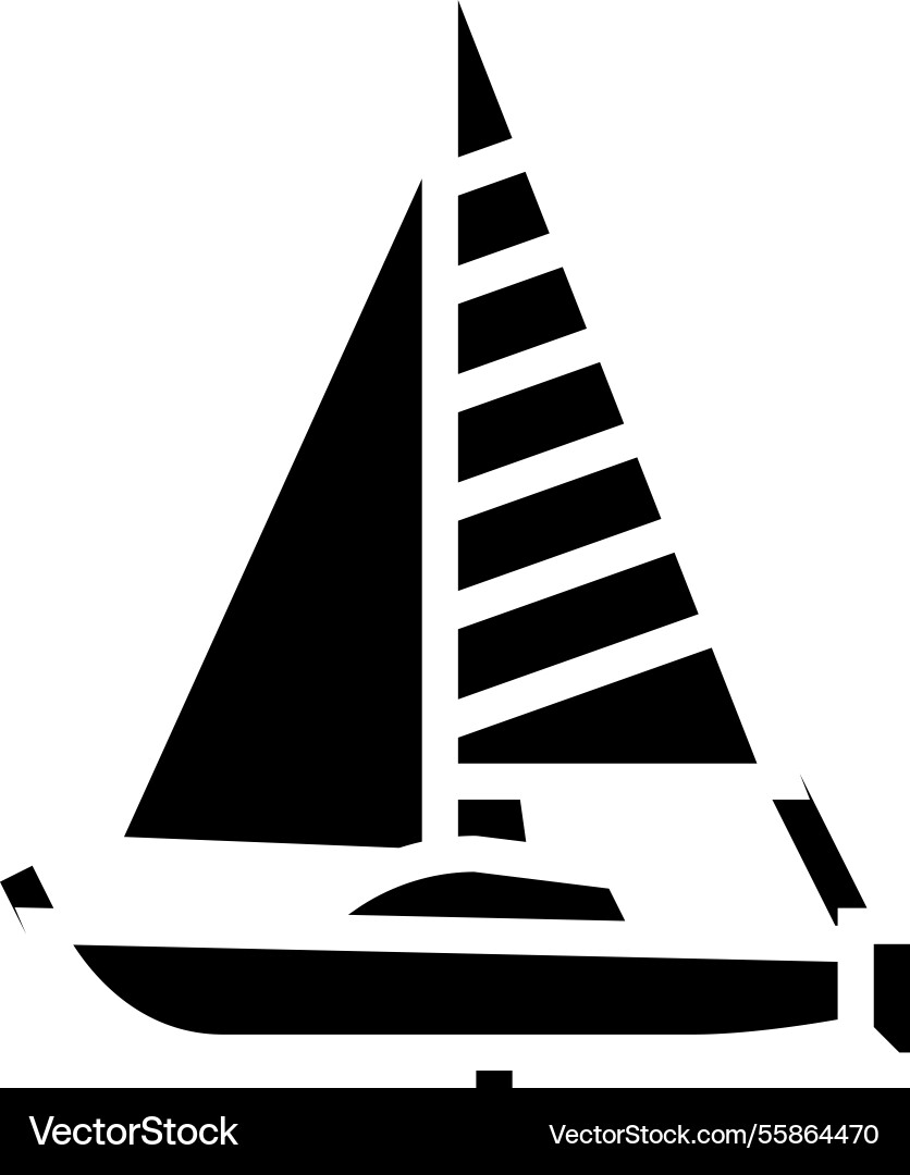 Sloop sailing sport glyph icon Royalty Free Vector Image