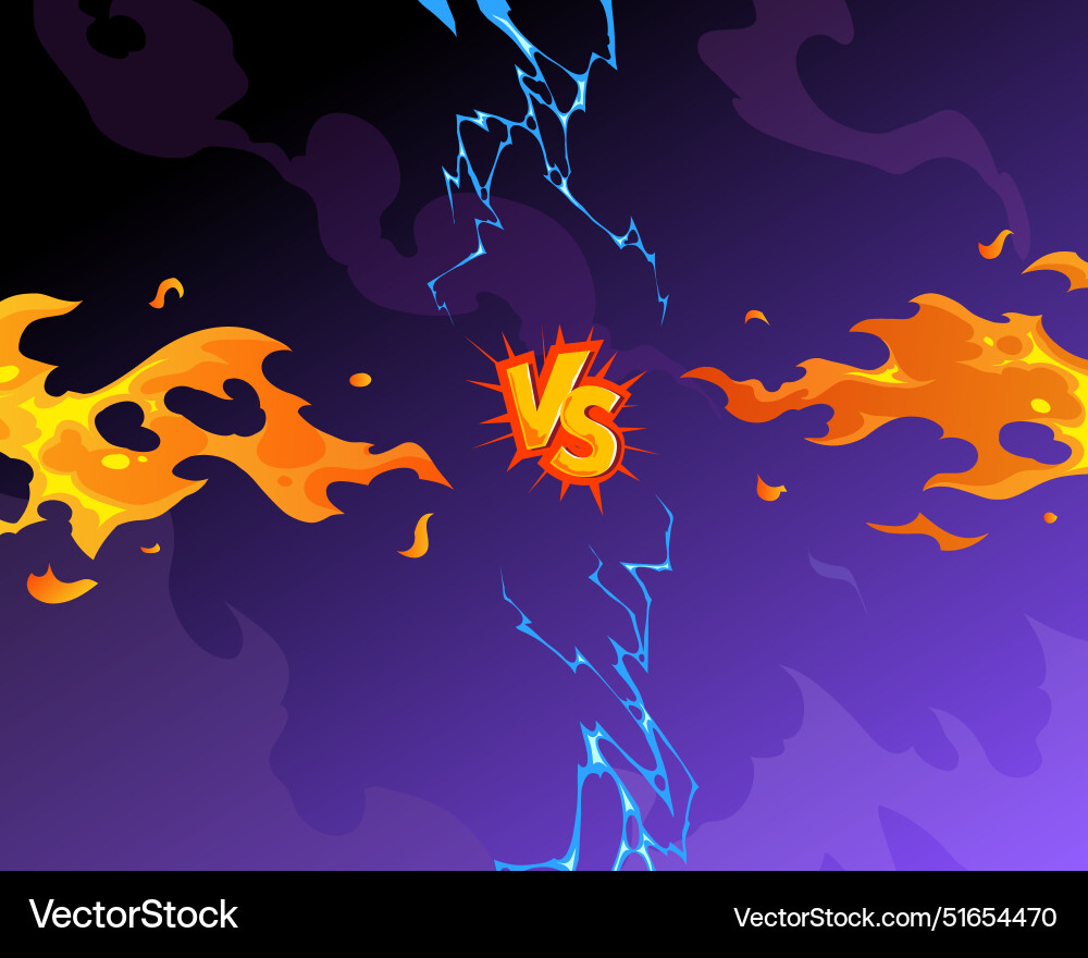 Versus letters fire fight backgrounds comics style