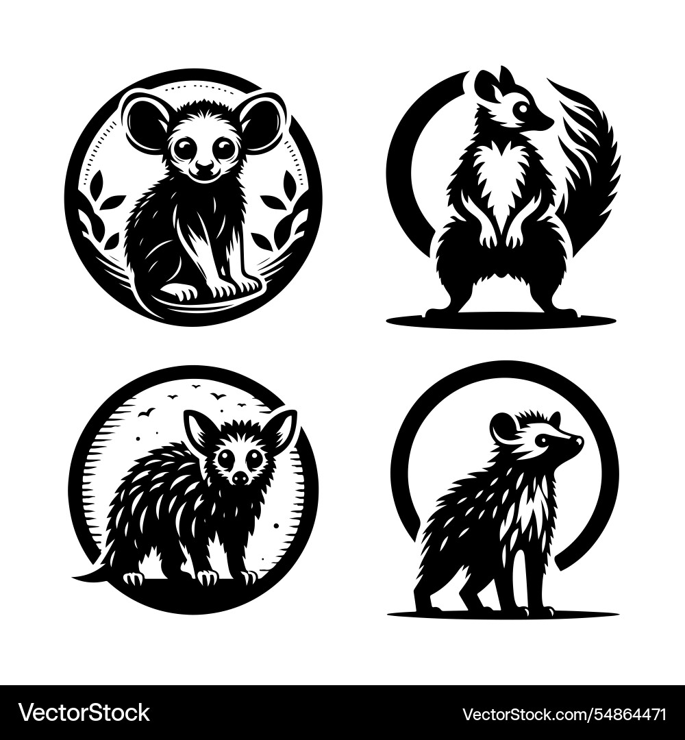 Aye silhouette perfect for nature Royalty Free Vector Image