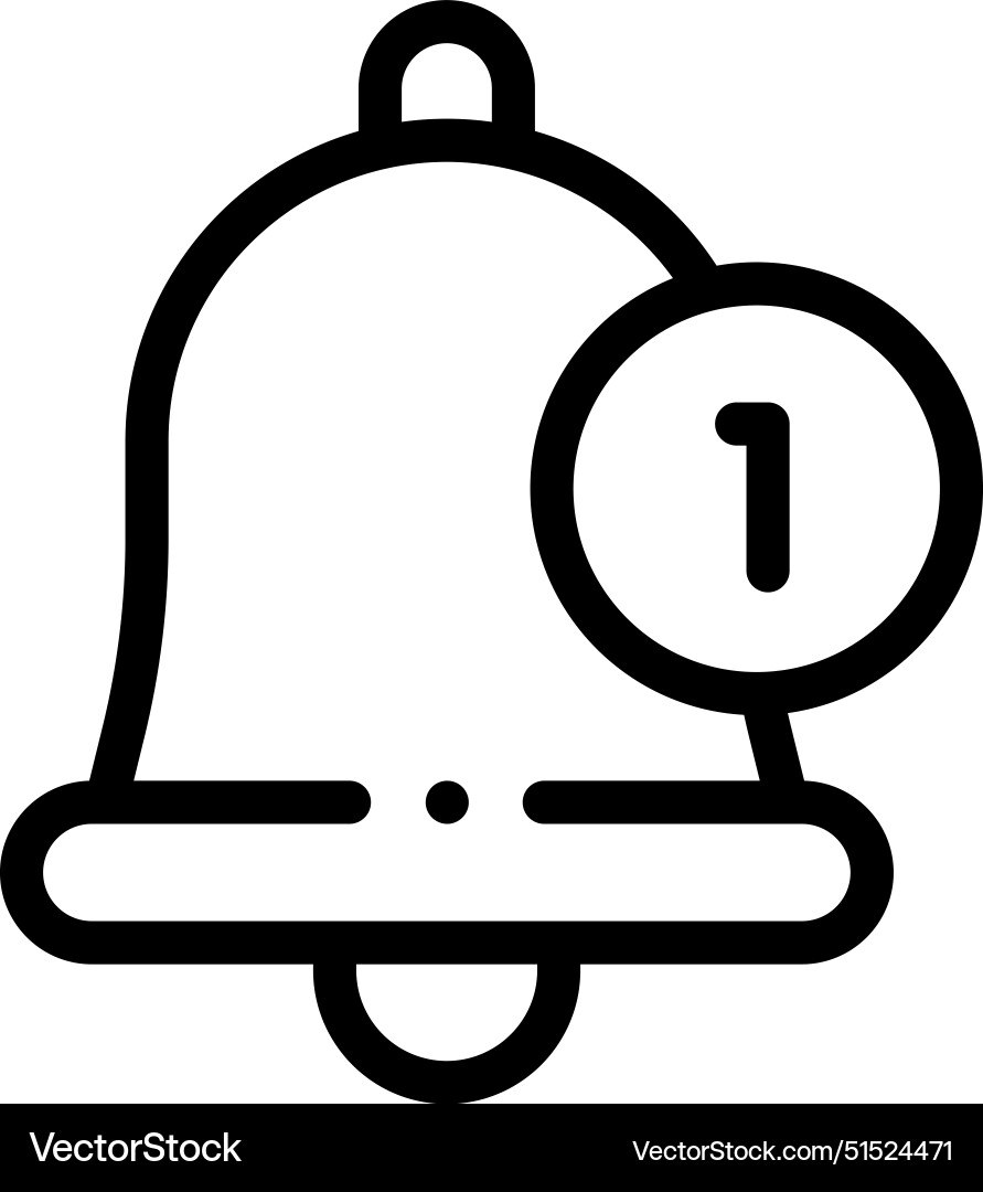 Bell icon thin linear style design isolated Vector Image