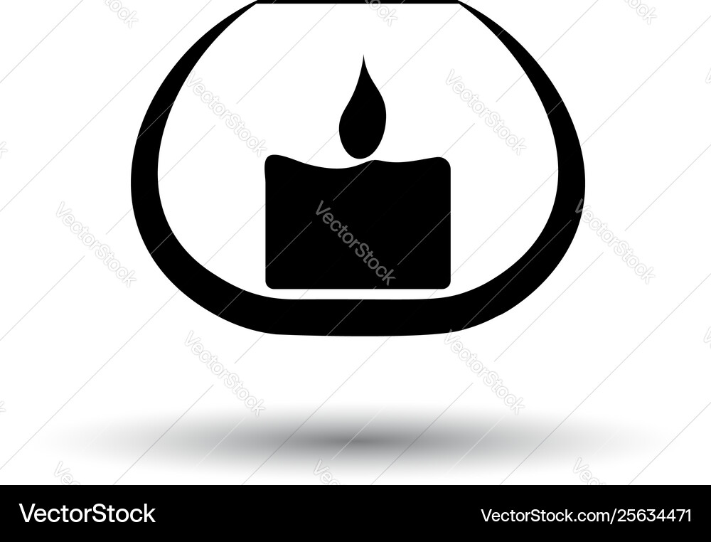Candle in glass icon Royalty Free Vector Image