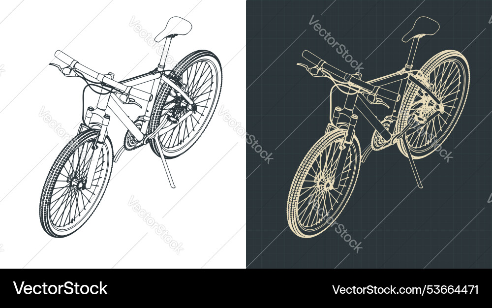 City bike blueprints Royalty Free Vector Image