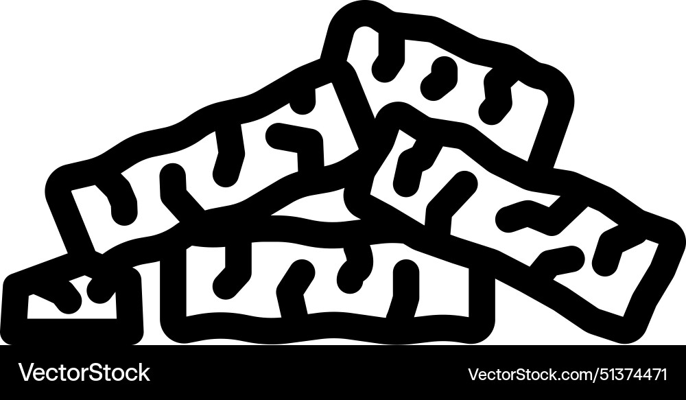 Fuel wood pellets line icon Royalty Free Vector Image