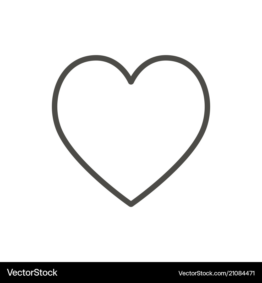 Heart icon line outline love symbol Royalty Free Vector