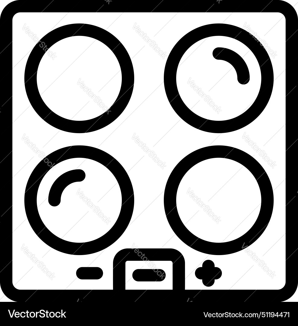 Induction heating stove icon outline Royalty Free Vector