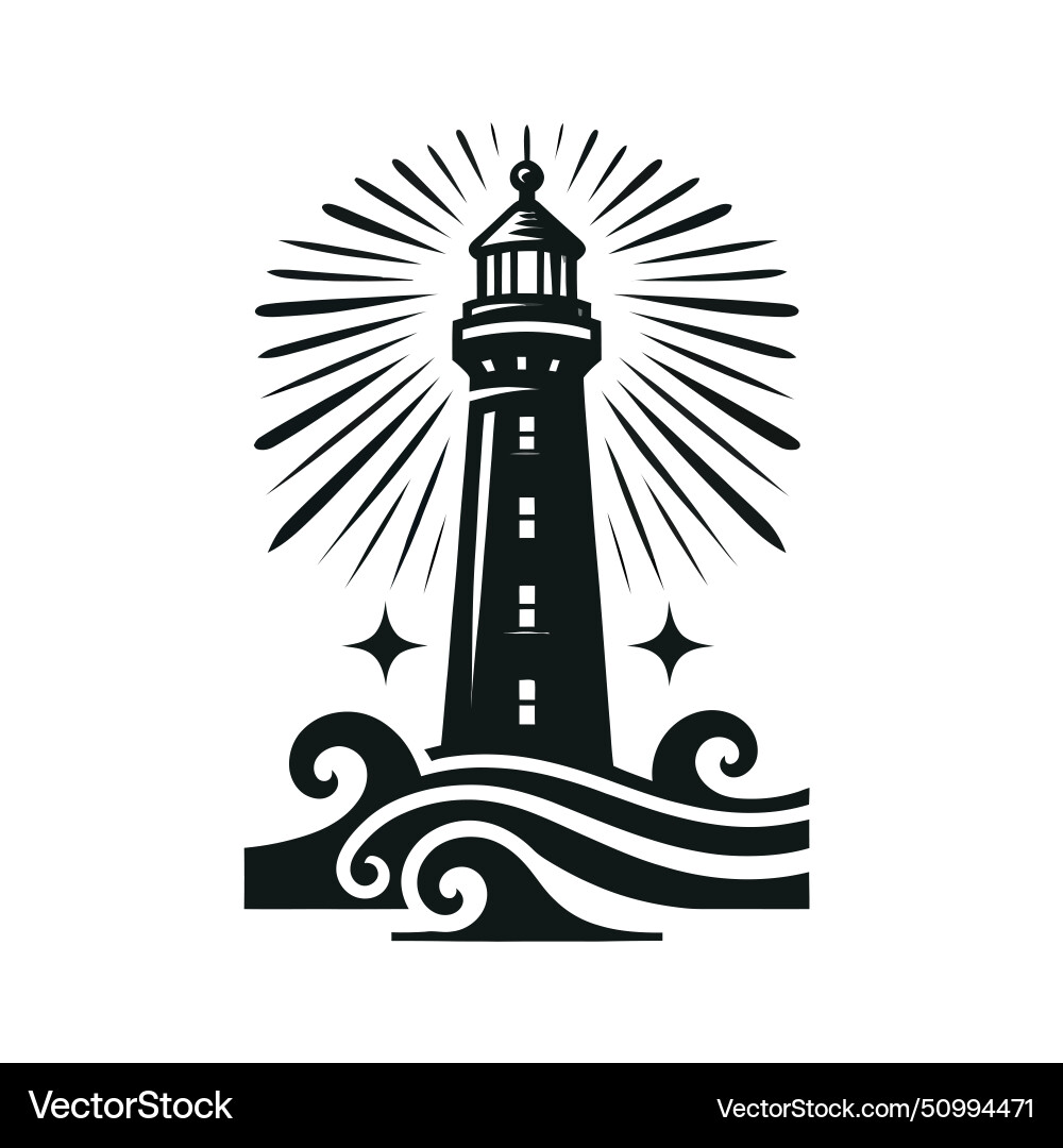 Silhouette of a lighthouse Royalty Free Vector Image