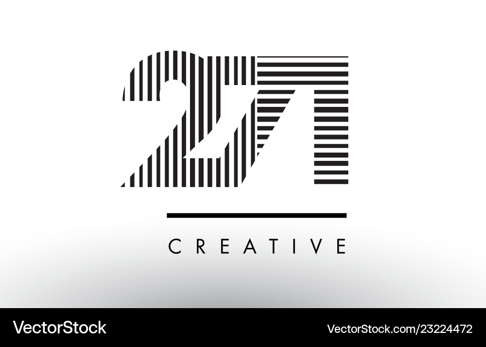 271 black and white lines number logo design Vector Image