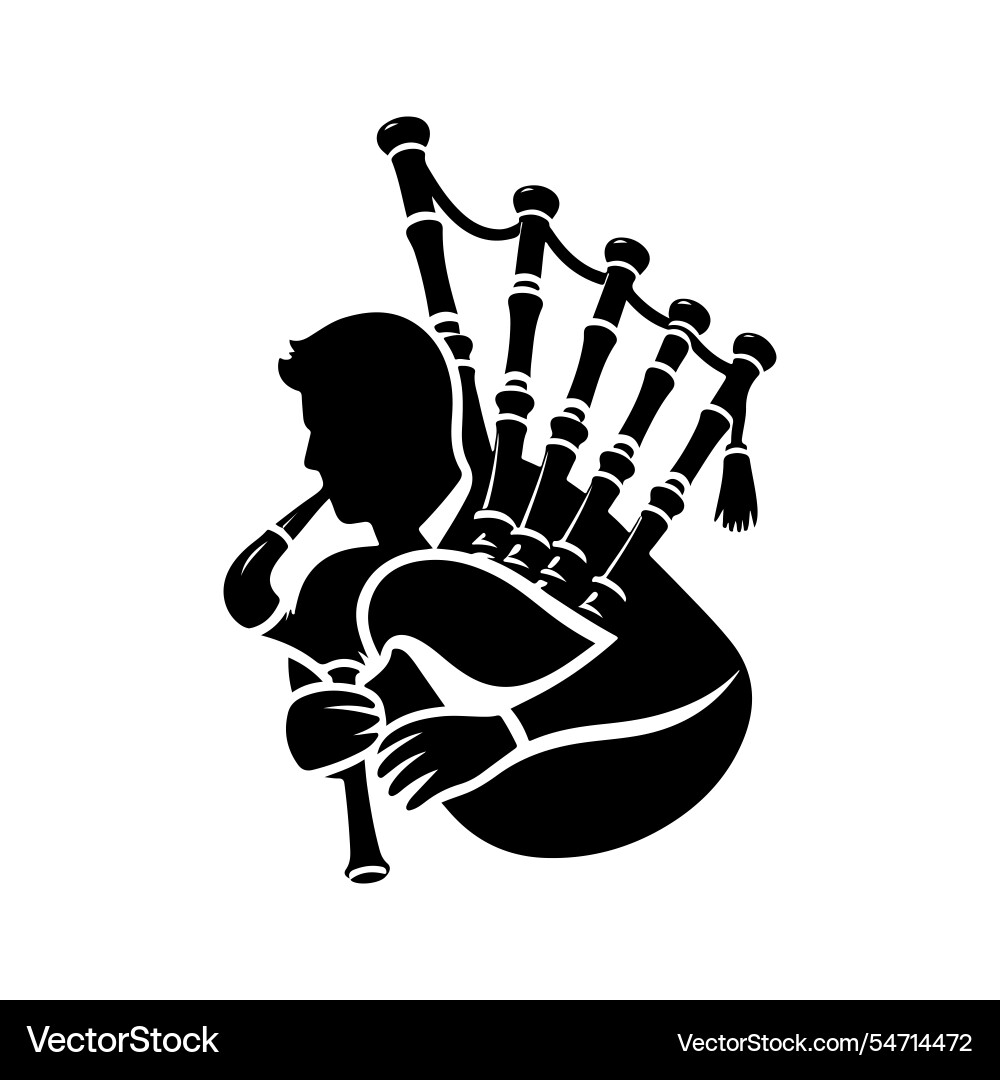 Bagpipe silhouette Royalty Free Vector Image - VectorStock