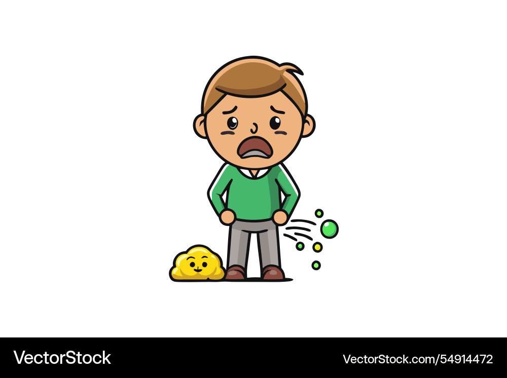 Cartoon of a boy experiencing embarrassment Vector Image