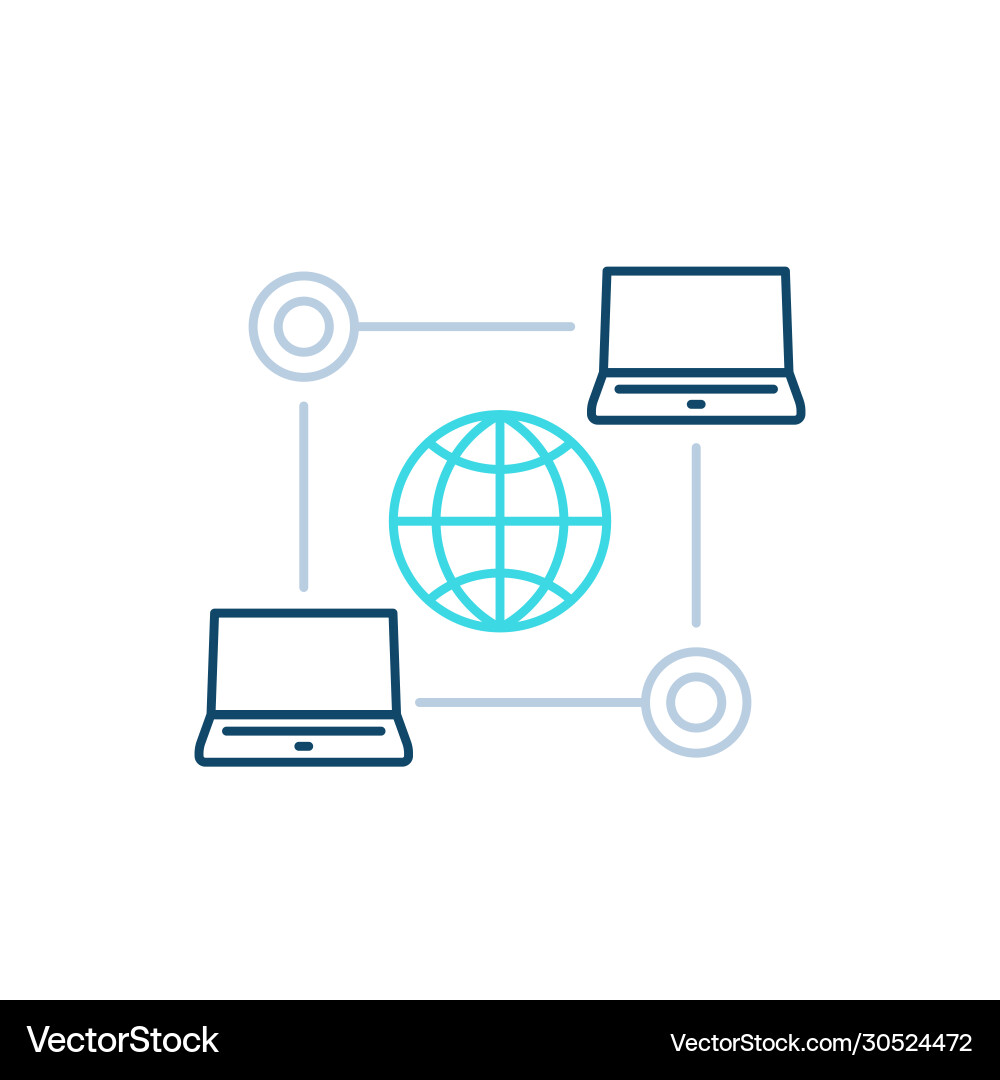 Computer network internet technologies line icon Vector Image