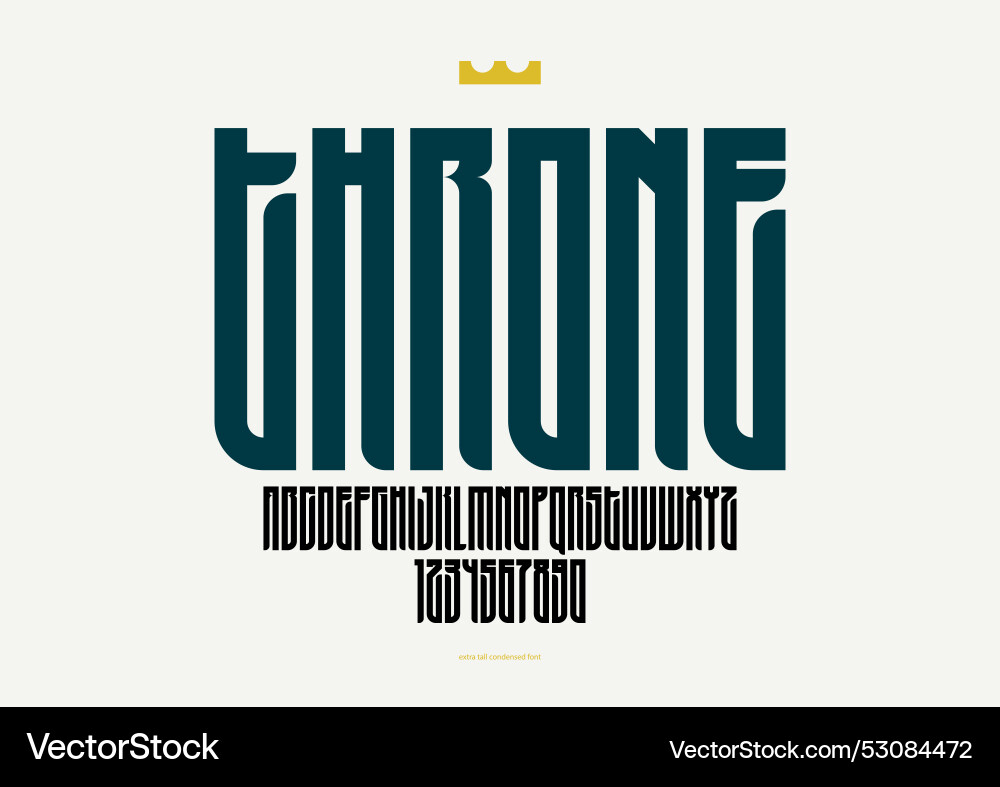 Condensed simple sans serif elegant display font Vector Image