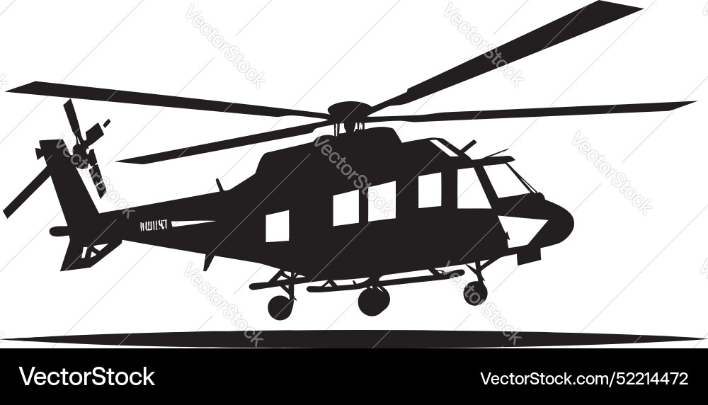 Dynamic guardian symbolic black helicopter Vector Image