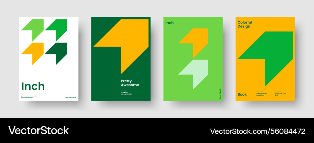 Geometric report layout isolated book cover Vector Image