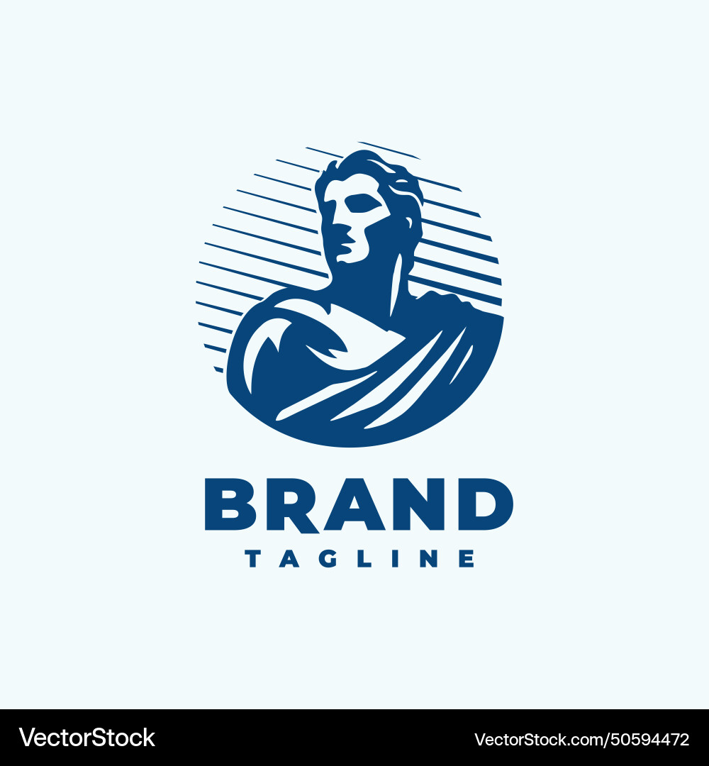 Greek god head logo design template Royalty Free Vector