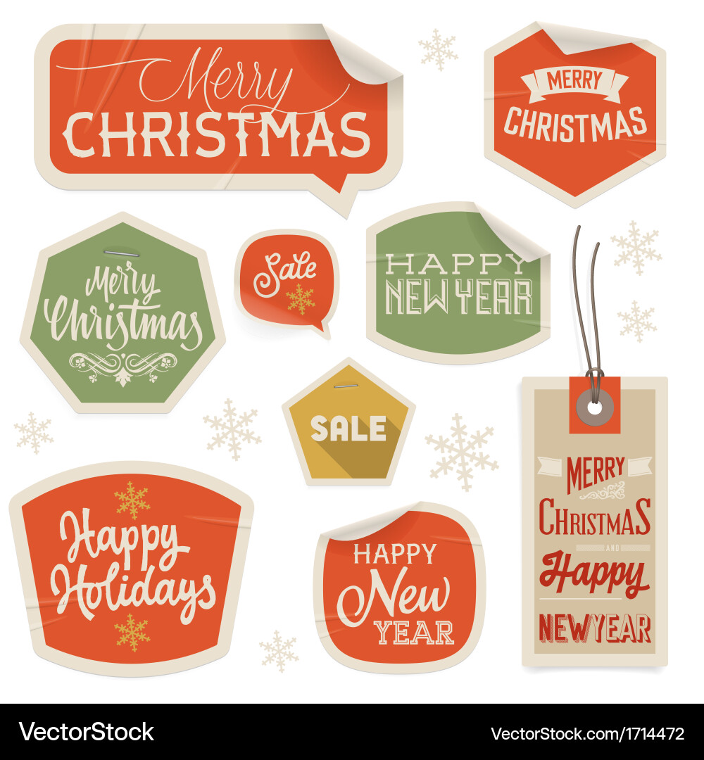 Stickers and labels for year Royalty Free Vector Image