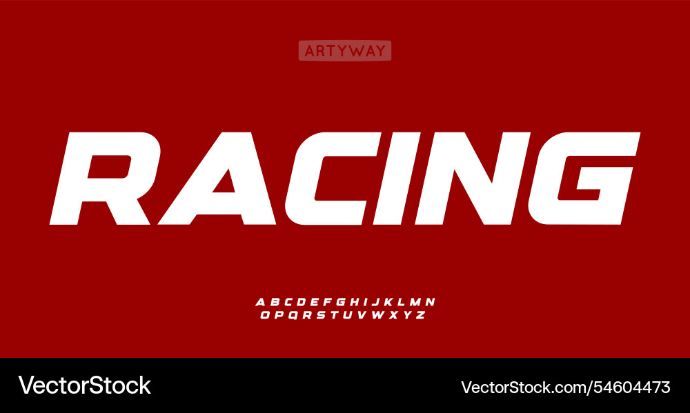 Automotive Racing Font Royalty Free Vector Image