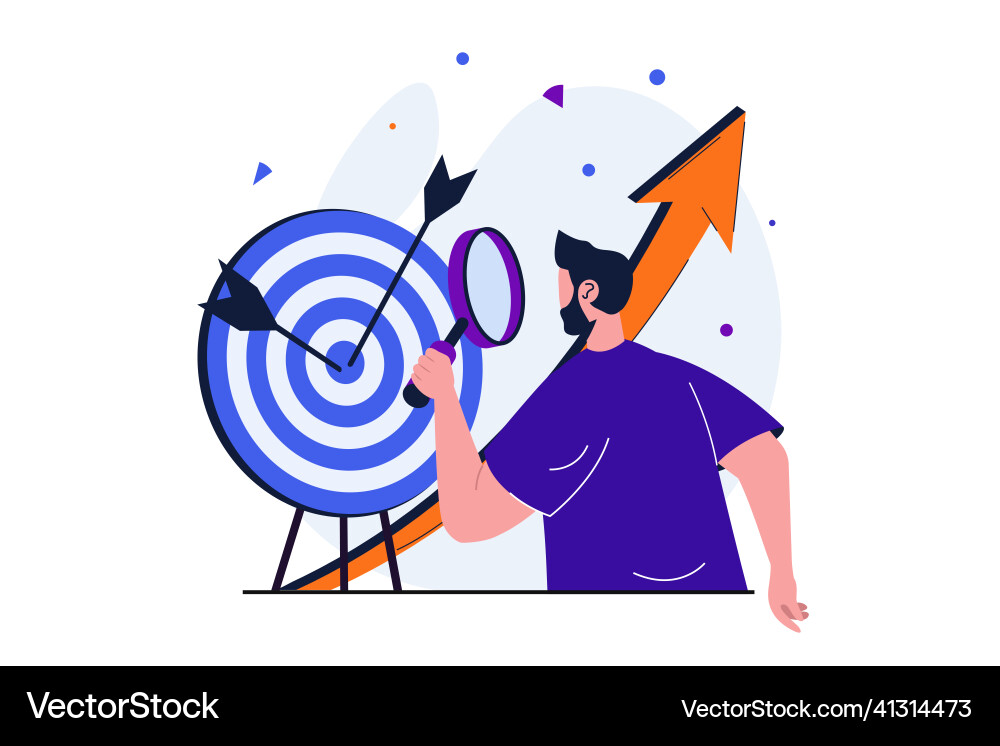 Business target modern flat concept for web banner