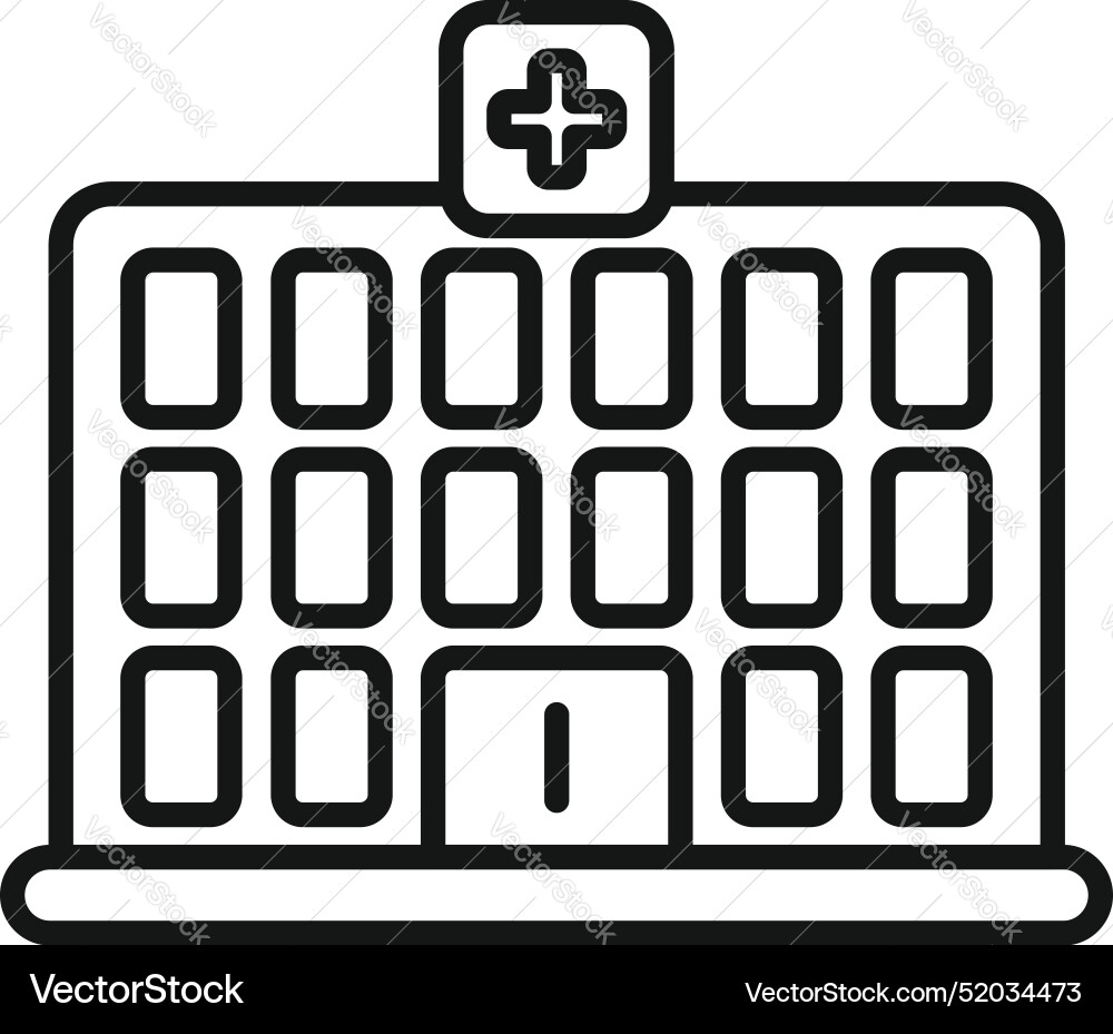 Hospital building facade featuring multiple Vector Image