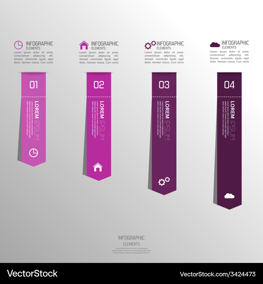 Multicolored paper stickers volume with numbers Vector Image