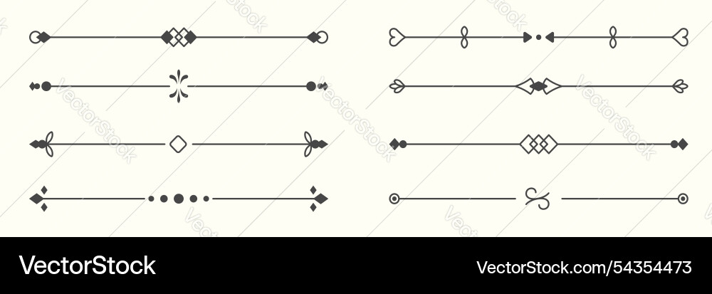 Ornamental dividers set vintage line separators Vector Image