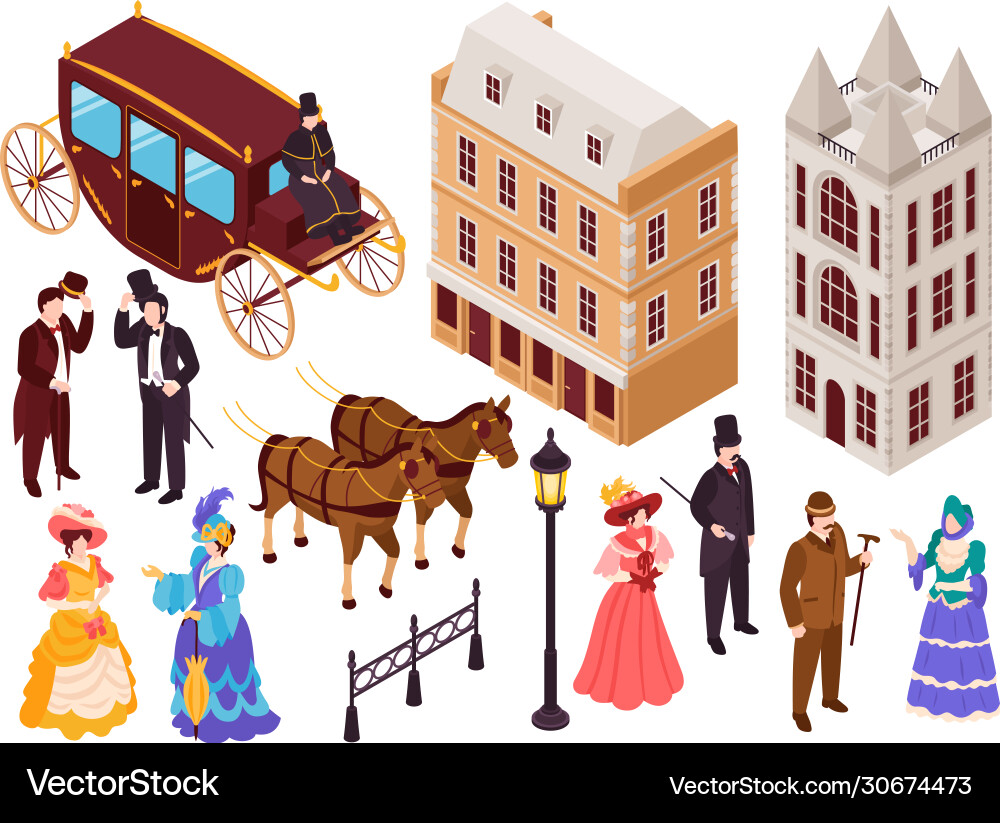 Victorian elements set Royalty Free Vector Image