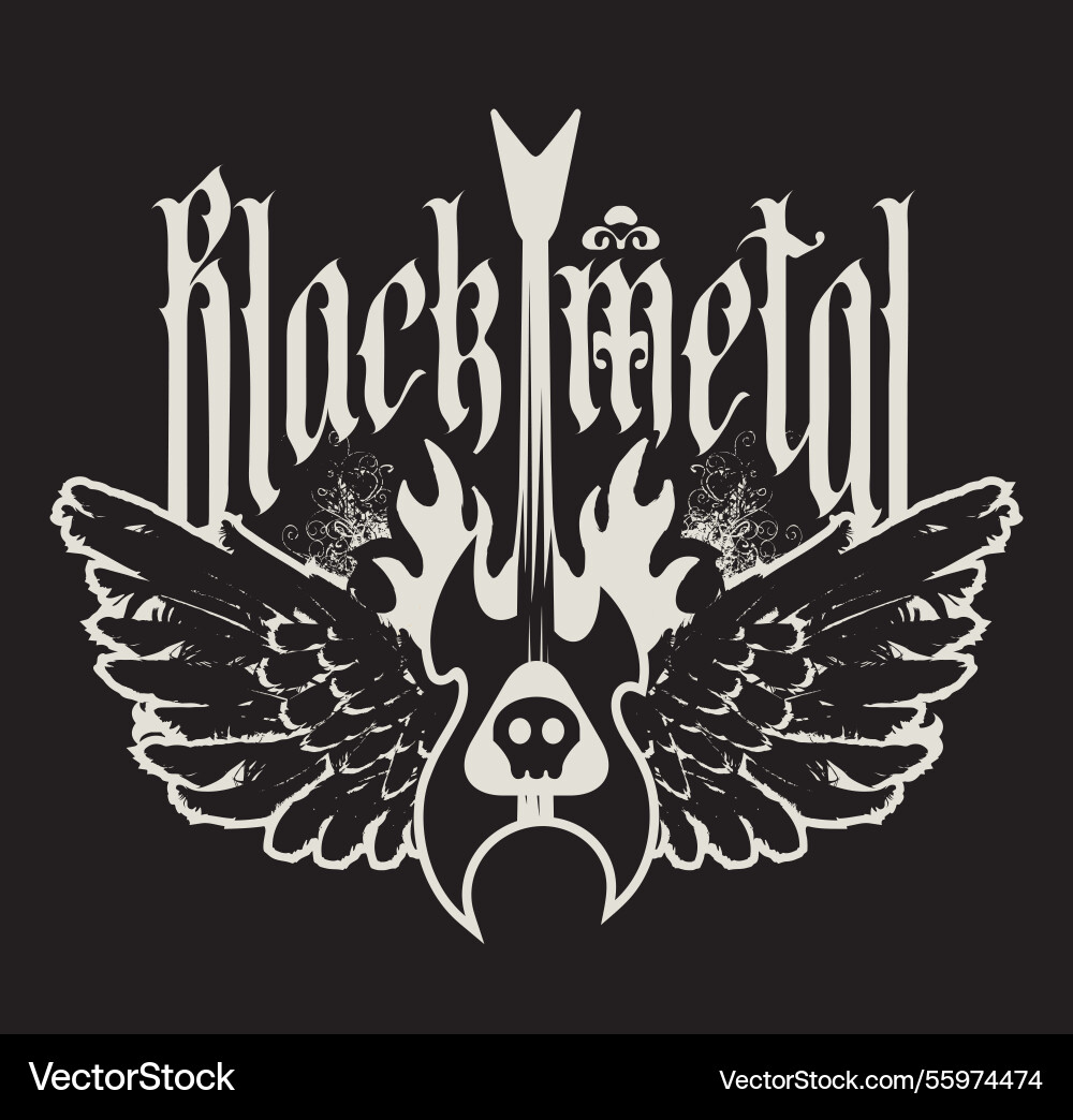 Banner for black metal music Royalty Free Vector Image