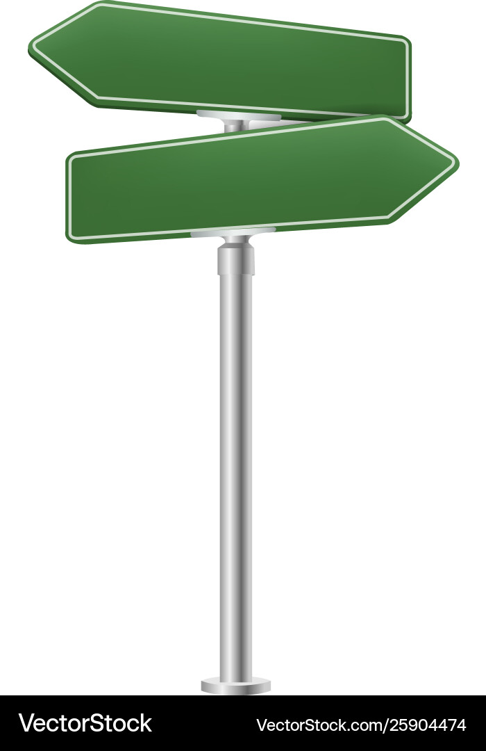 Blank street sign isolated white background Vector Image