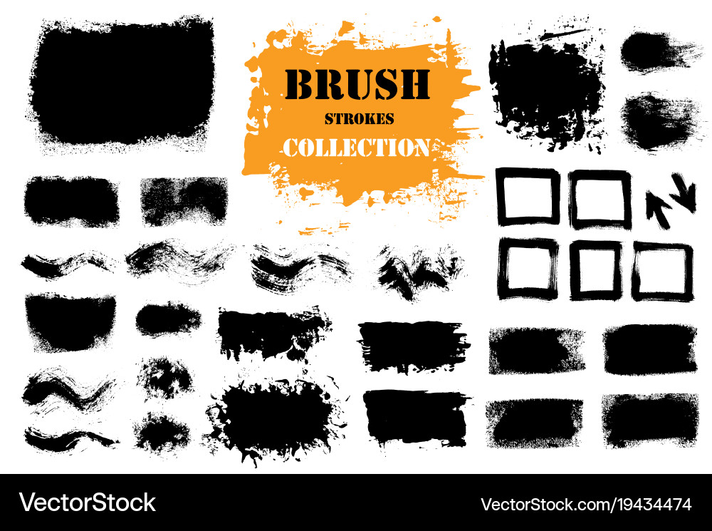 Brush strokes text boxes Royalty Free Vector Image