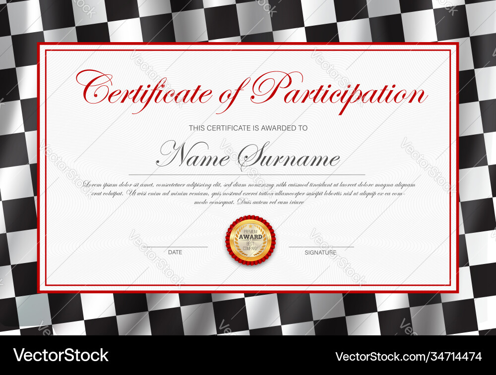 Certificate participation diploma template Vector Image