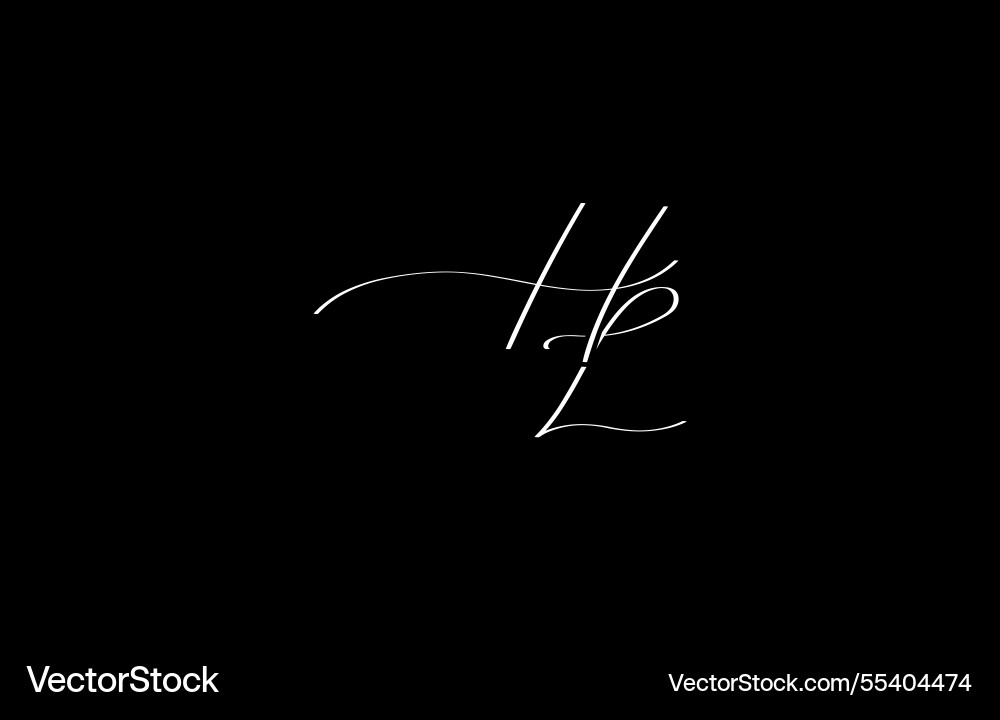 Elegant calligraphy of cursive hl logo – Royalty-Free Vector | VectorStock