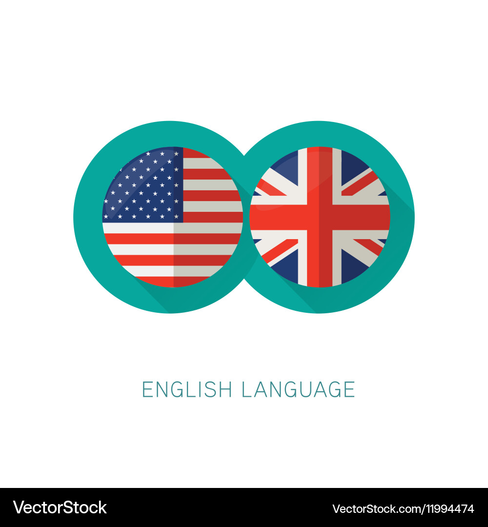 English Language Flags - USA & UK Royalty Free Vector