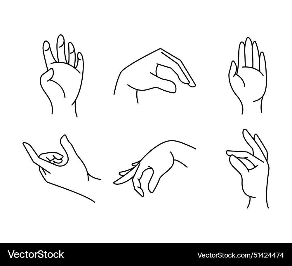 Hand gestures set Royalty Free Vector Image - VectorStock