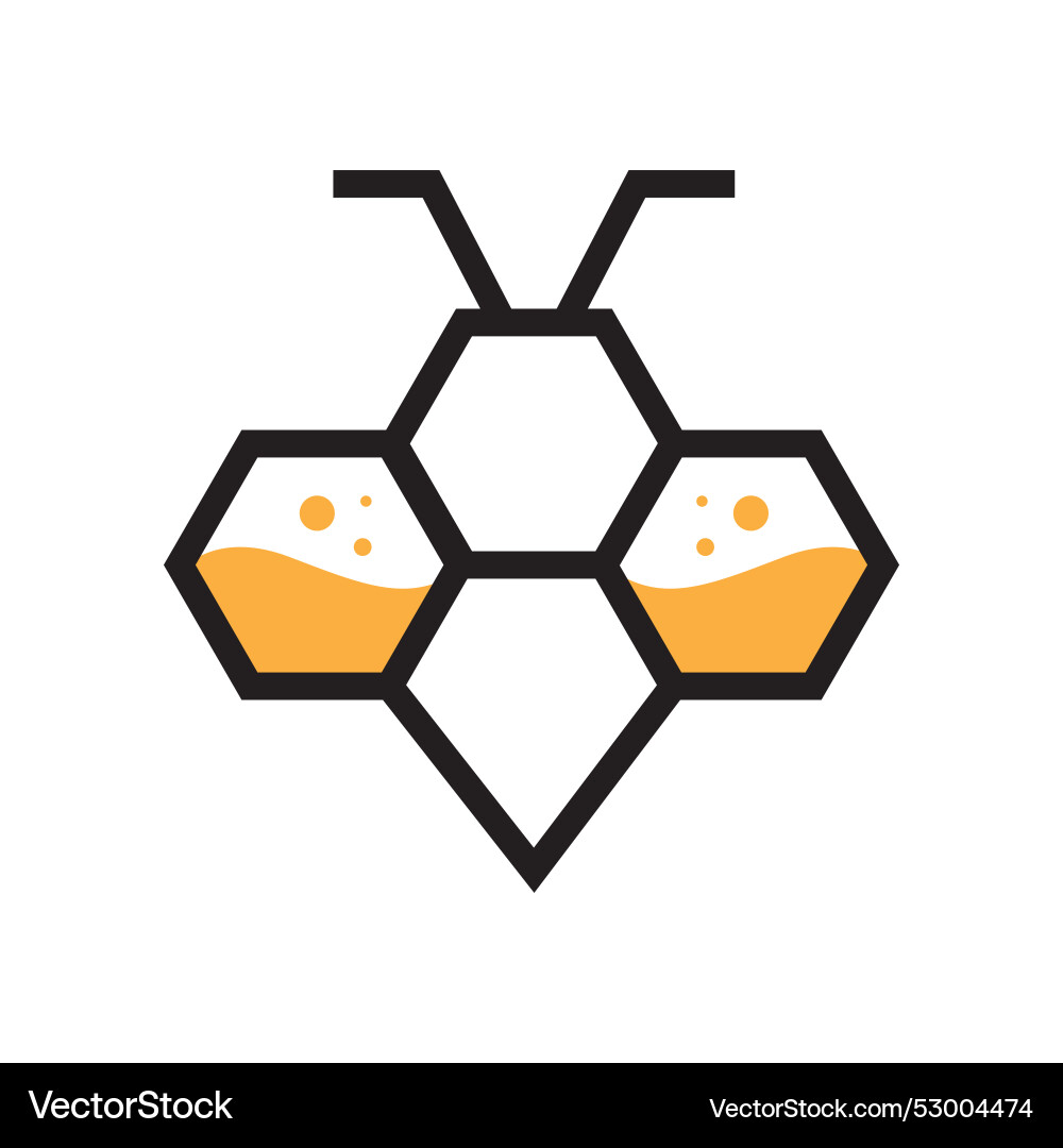 Honey bee insect modern minimalist logo design Vector Image