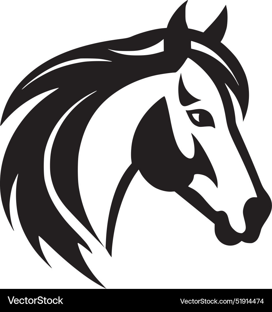 Horse - black and white Royalty Free Vector Image