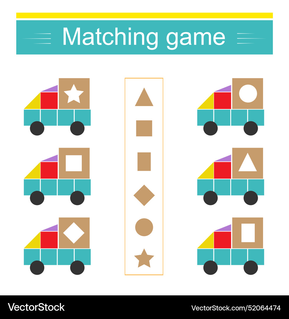 Matching game task for the development Royalty Free Vector