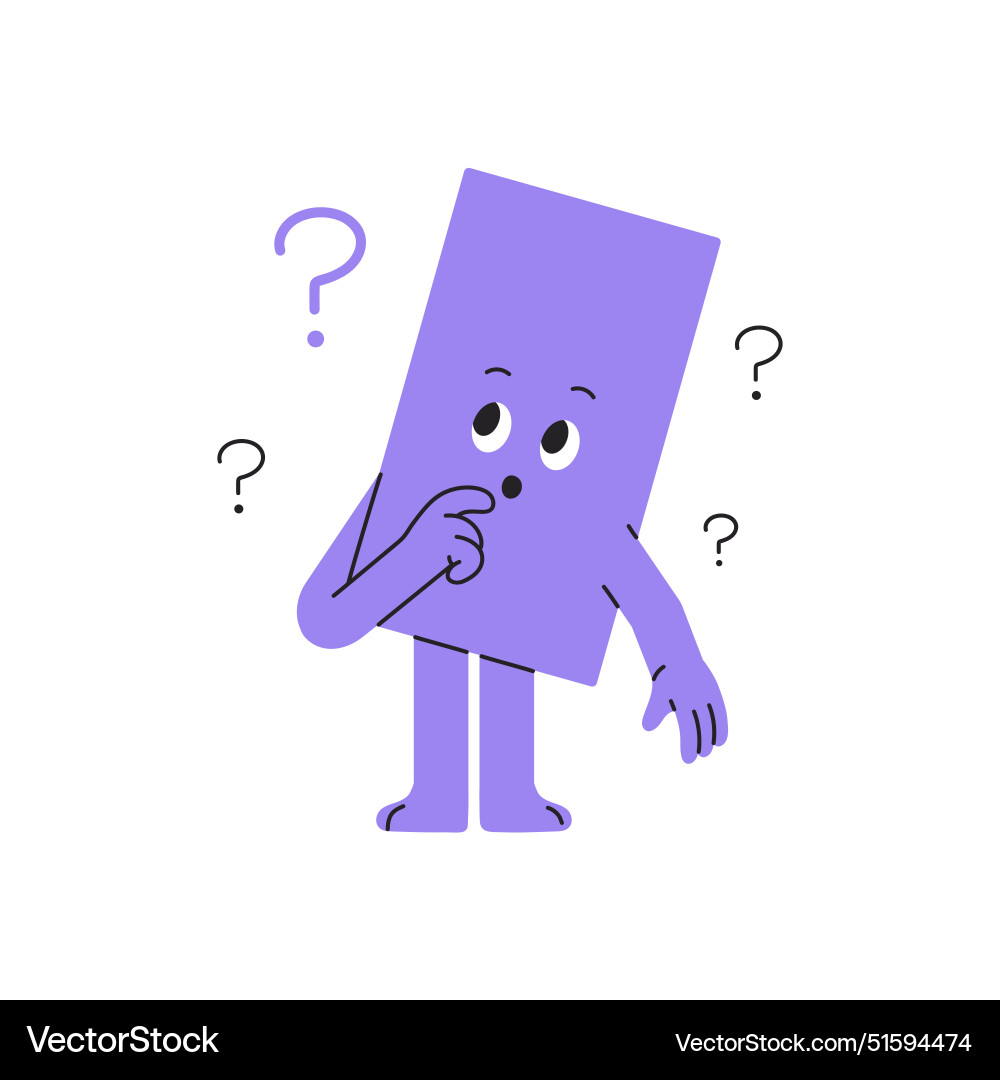 Puzzled geometric shape with question marks Vector Image