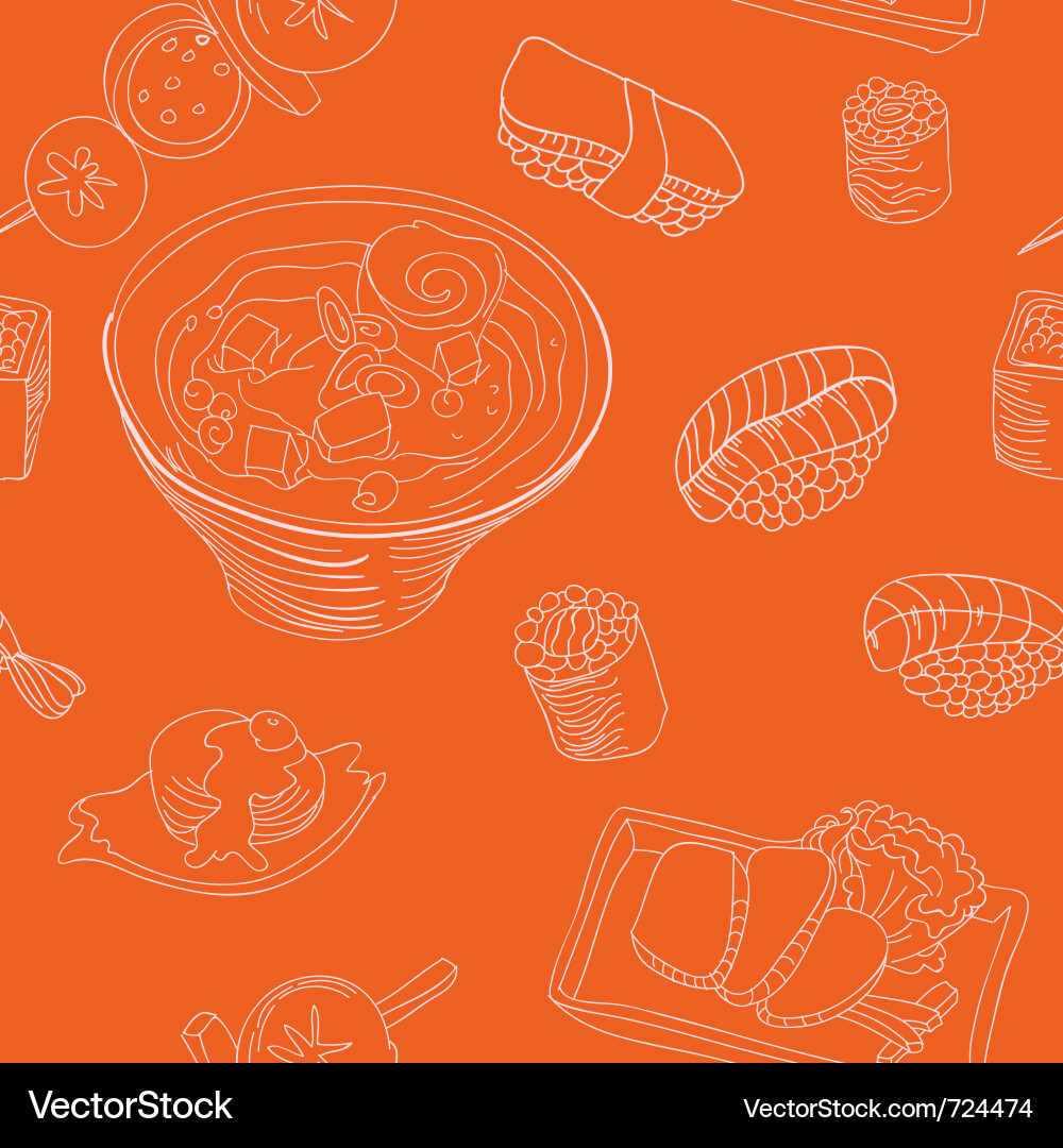 Seamless pattern with japan food Royalty Free Vector Image
