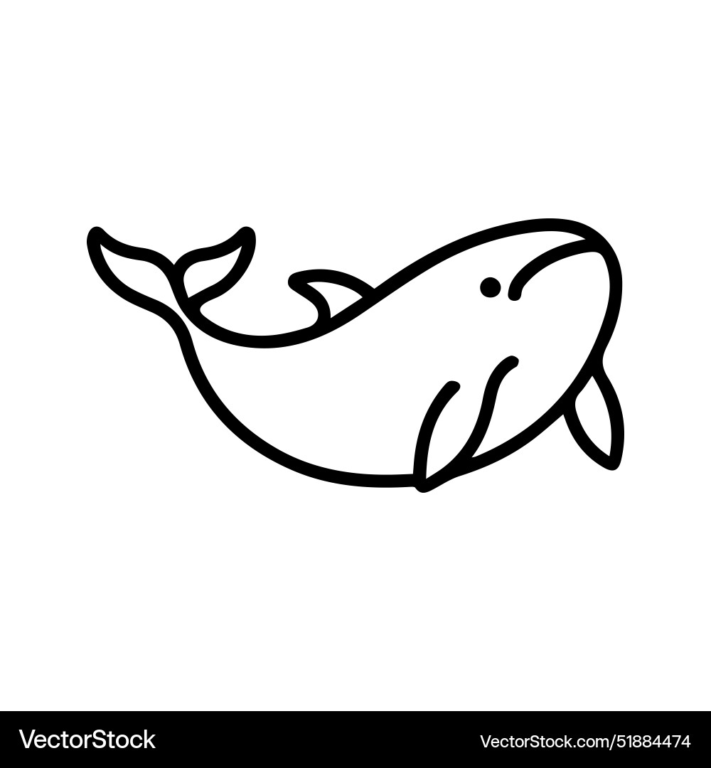 Whale icon or modern line symbol art Royalty Free Vector