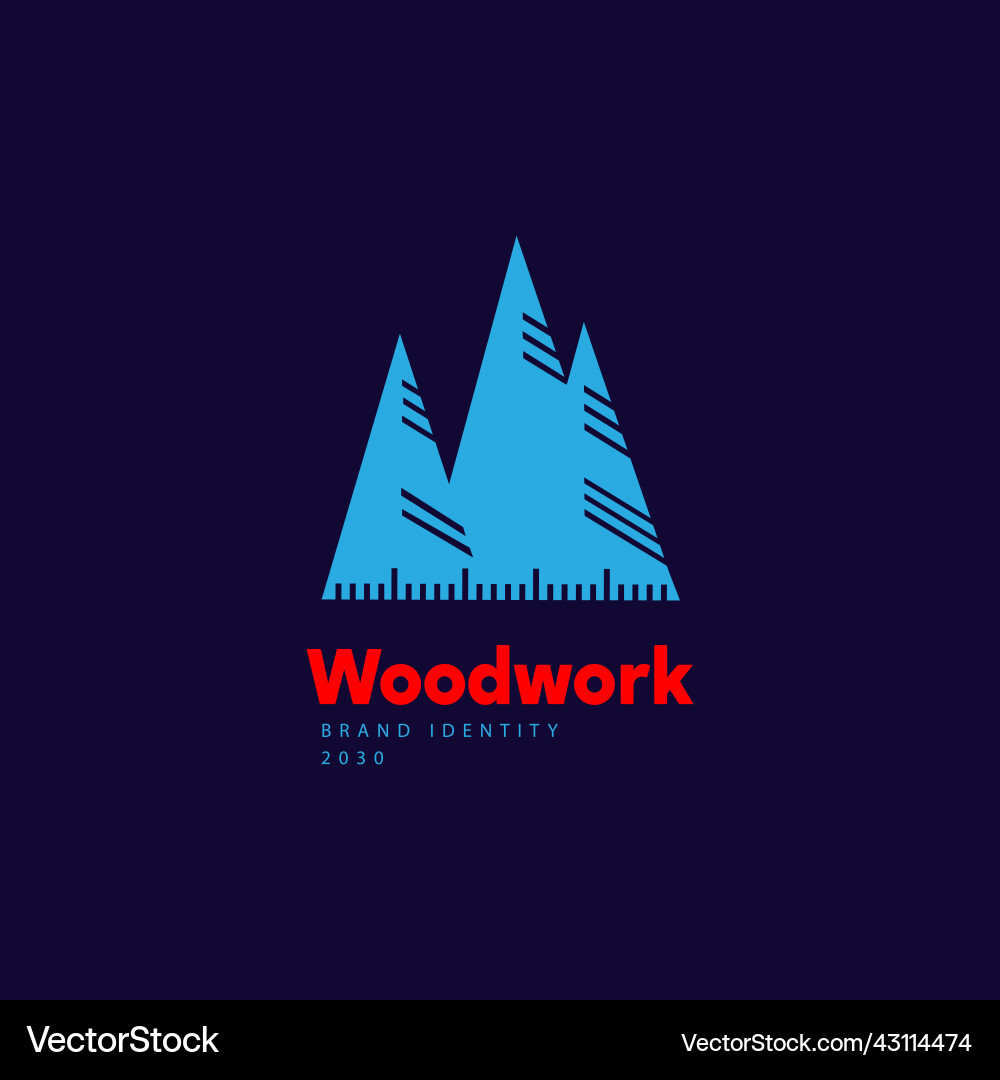 Woodwork emblem design element Royalty Free Vector Image