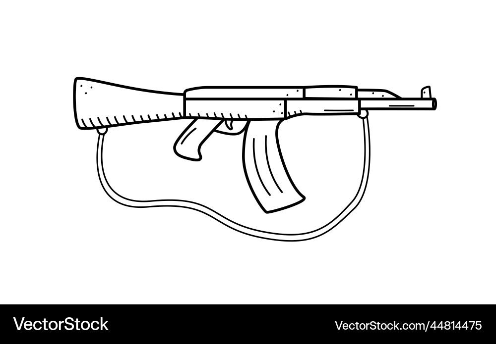 Automatic firearms icon military weapons isolate Vector Image