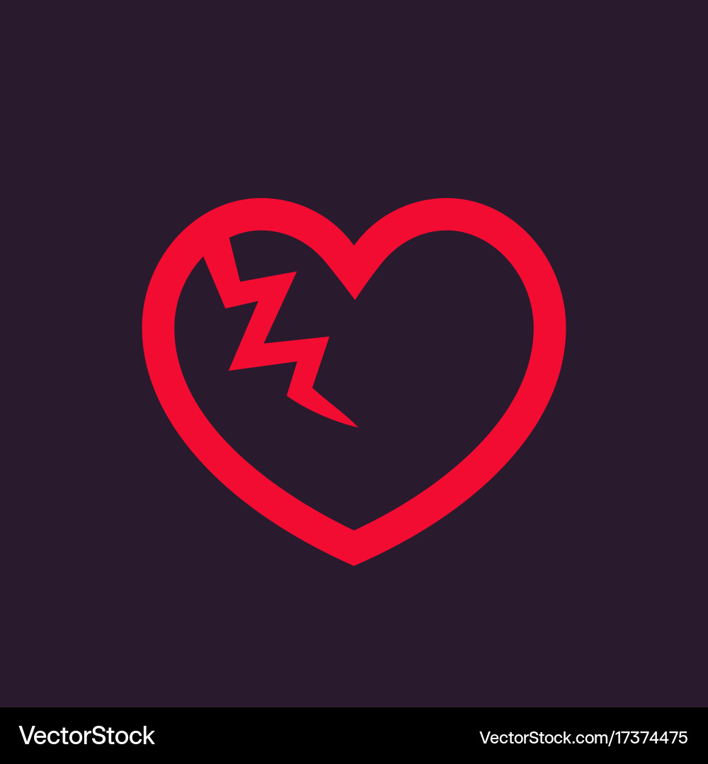 Broken heart icon Royalty Free Vector Image - VectorStock