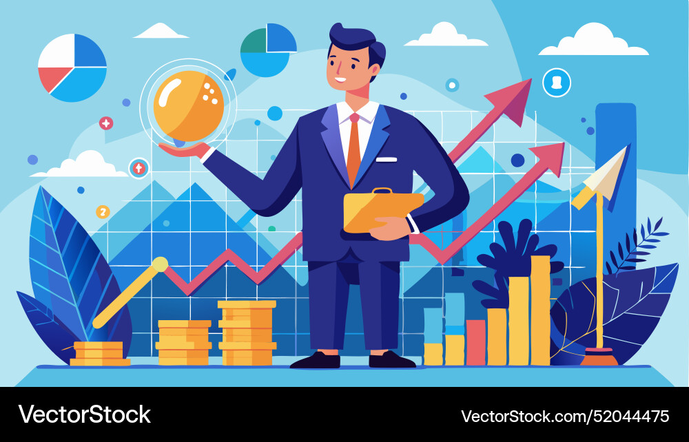 Business growth prediction Royalty Free Vector Image