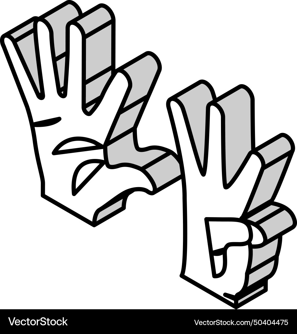 Eight number hand gesture isometric icon Vector Image