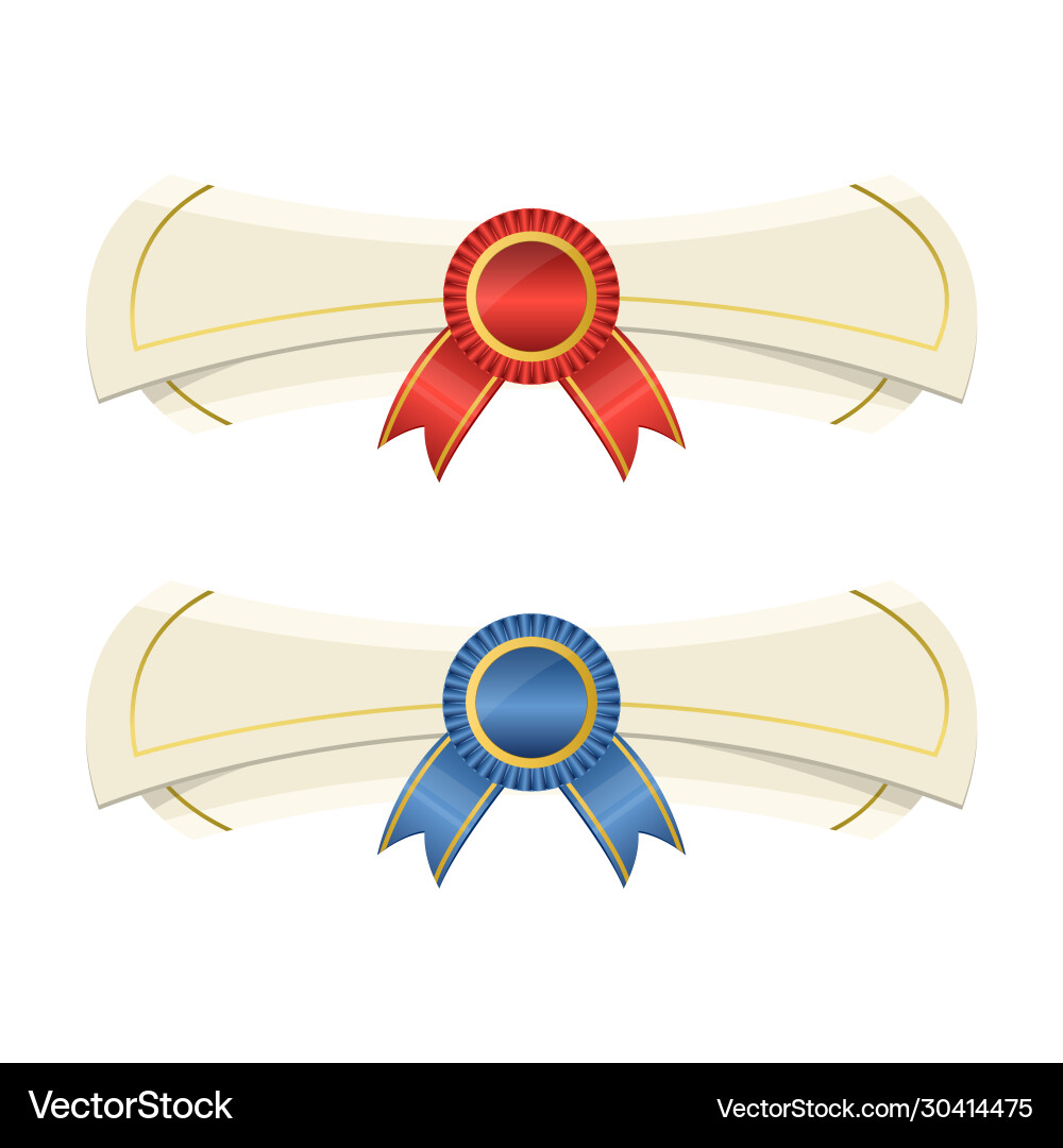Graduation Scroll with Medal and Ribbon Royalty Free Vector