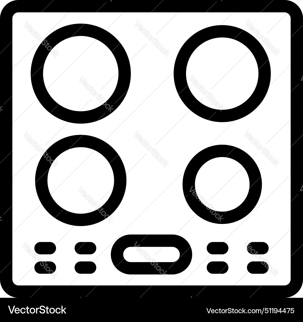 Induction cookware icon outline Royalty Free Vector Image