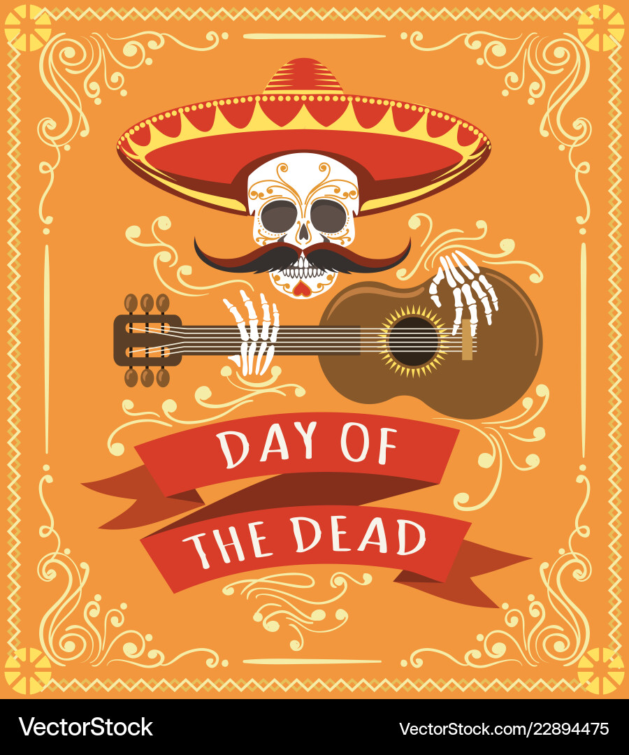 Mexican dead day poster Royalty Free Vector Image