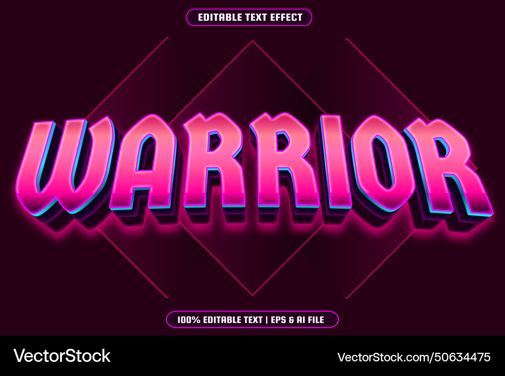 Modern Warrior Text Effect Royalty Free Vector Image