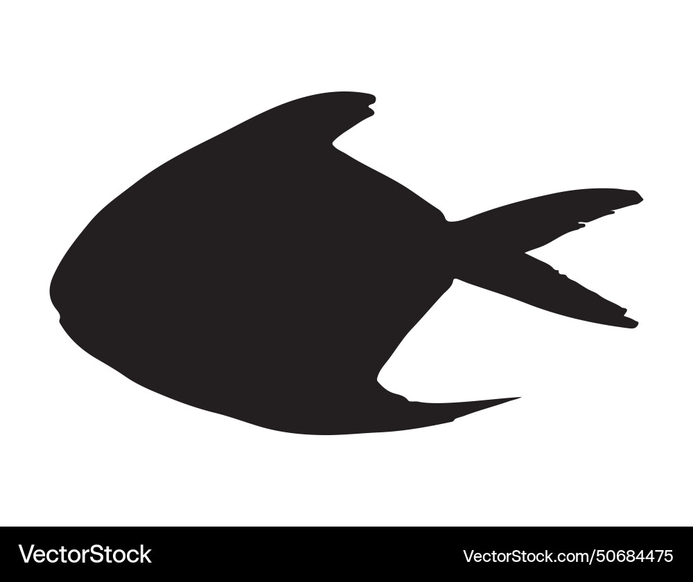 Pomfret fish silhouette art Royalty Free Vector Image