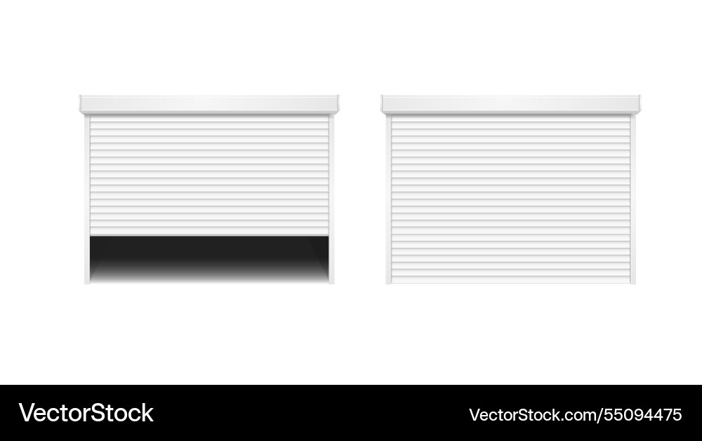 Realistic detailed 3d white shutter door Vector Image