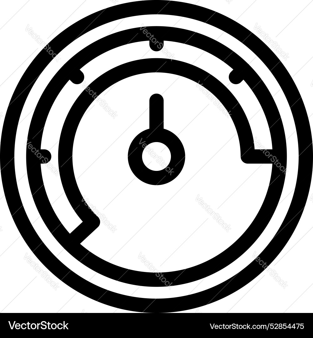 Speedometer showing increasing speed with needle Vector Image